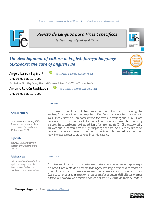 (PDF) The development of culture in English foreign language textbooks ...