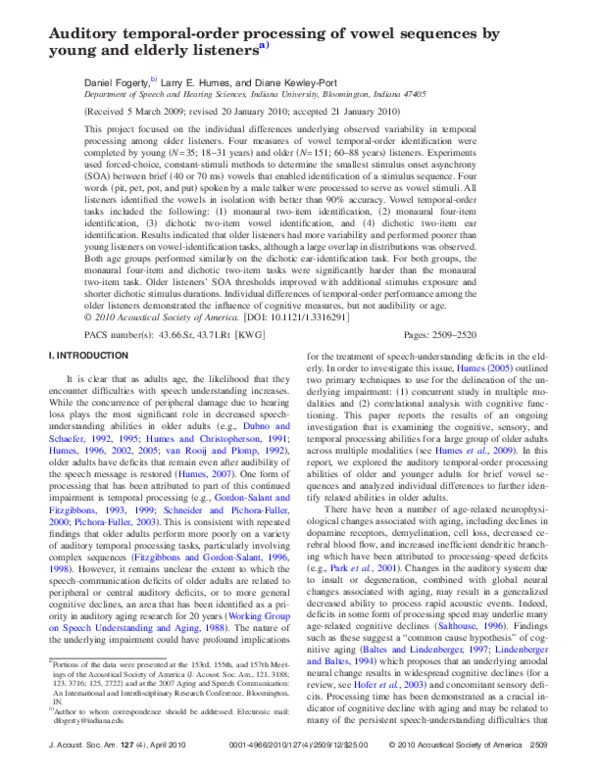 (PDF) Auditory temporal-order processing of vowel sequences by young ...