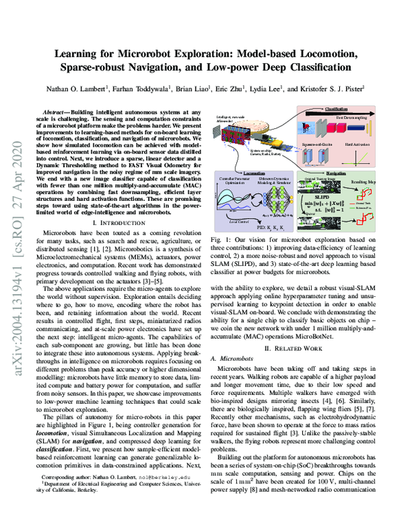 Pdf Learning For Microrobot Exploration Model Based Locomotion Sparse Robust Navigation And