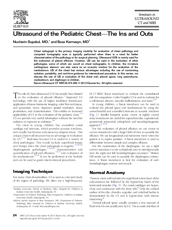 (PDF) Ultrasound of the Pediatric Chest—The Ins and Outs
