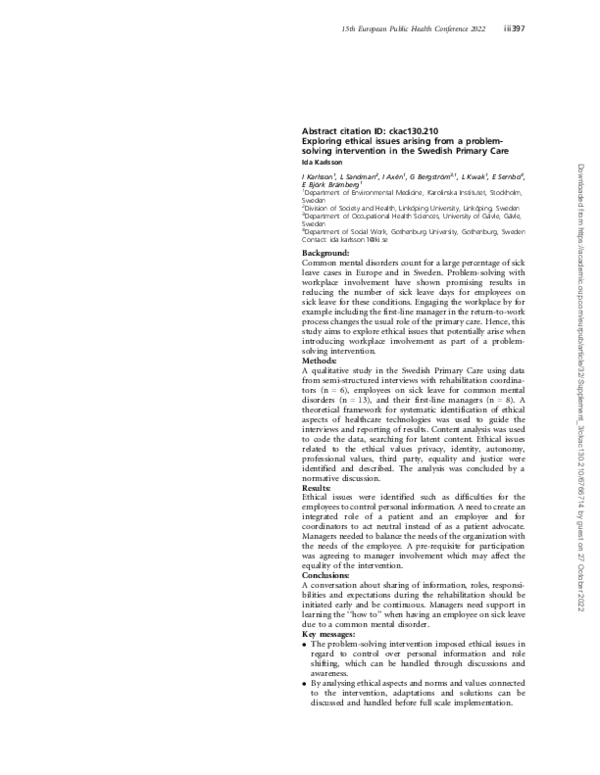 (PDF) Exploring ethical issues arising from a problem-solving ...