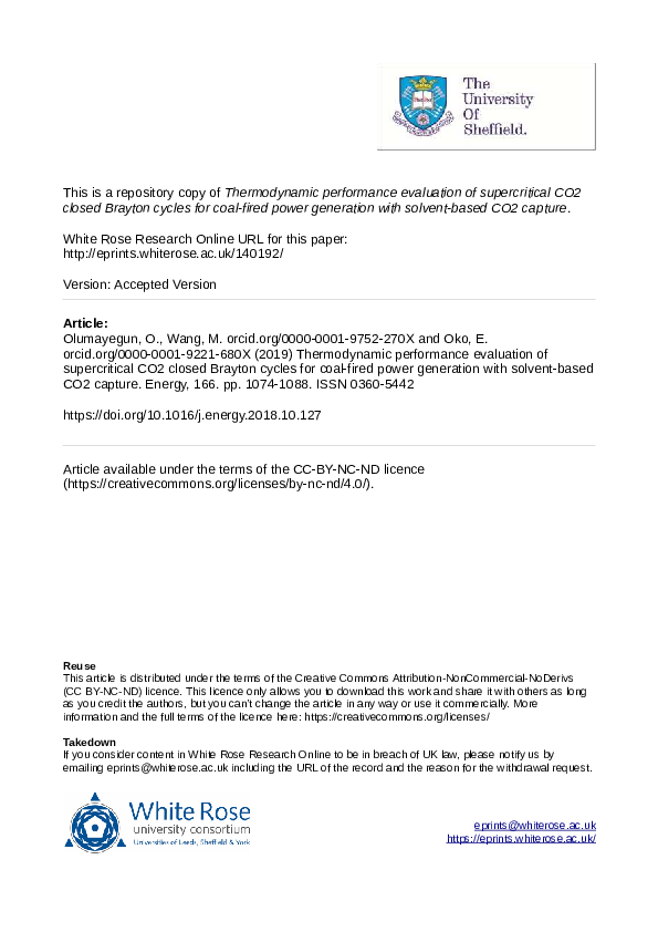(PDF) Thermodynamic performance evaluation of supercritical CO2 closed ...