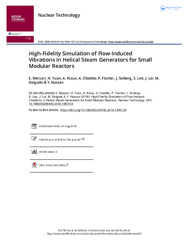(PDF) High-Fidelity Simulation of Flow-Induced Vibrations in Helical ...