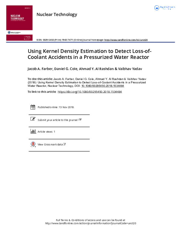 (PDF) Using Kernel Density Estimation to Detect Loss-of-Coolant Accidents in a Pressurized Water ...