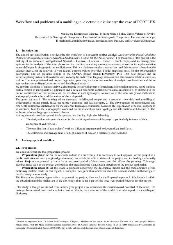 (PDF) Online Multilingual Dictionary Based On An Annotated Corpus Of The Noun Phrase.1 The main ...