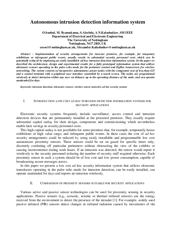 (PDF) Autonomous intrusion detection information system | Omar Sonbul - Academia.edu