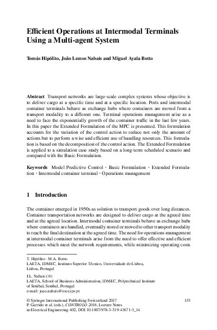 (PDF) Efficient Operations at Intermodal Terminals Using a Multi-agent System