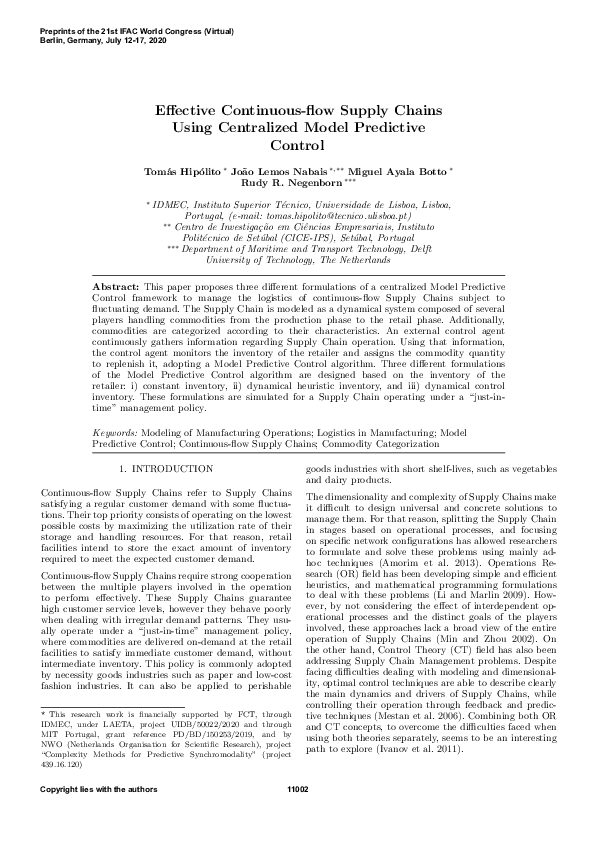 (PDF) Effective Continuous-flow Supply Chains Using Centralized Model ...