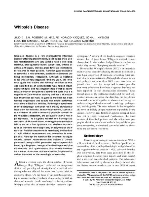 (PDF) Whipple’s disease