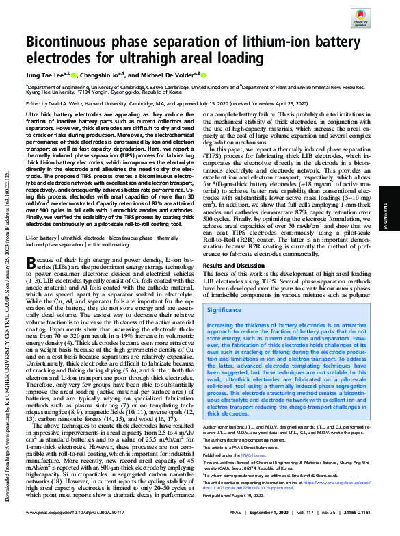 (PDF) Bicontinuous phase separation of lithium-ion battery electrodes ...