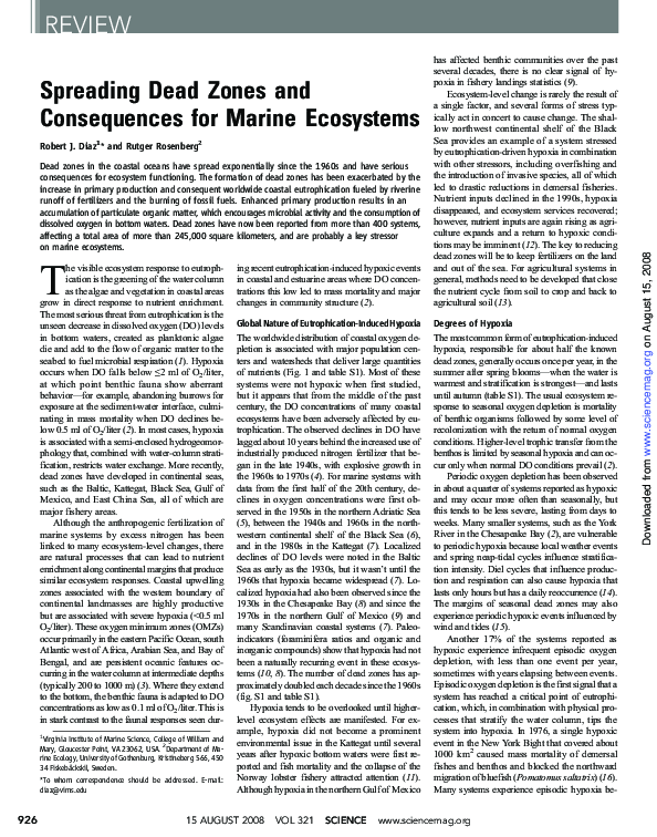 (PDF) Spreading Dead Zones and Consequences for Marine Ecosystems