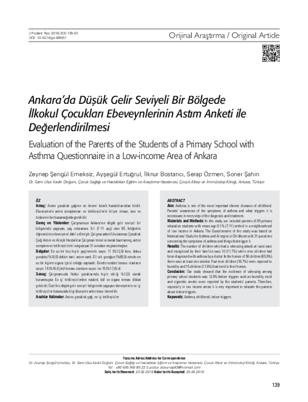 (PDF) Evaluation of the Parents of the Students of a Primary School ...