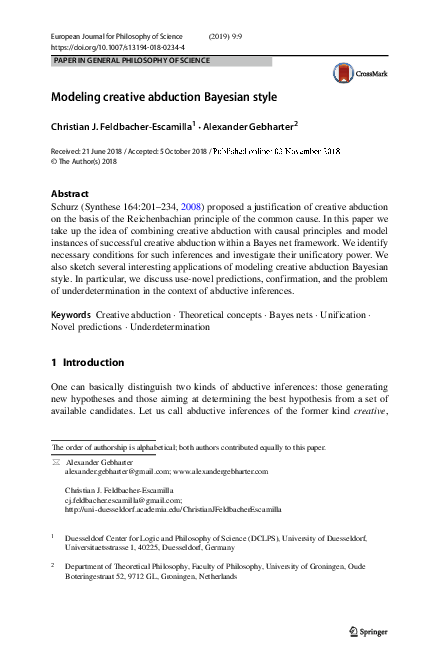 (PDF) Modeling creative abduction Bayesian style | christian escamilla - Academia.edu