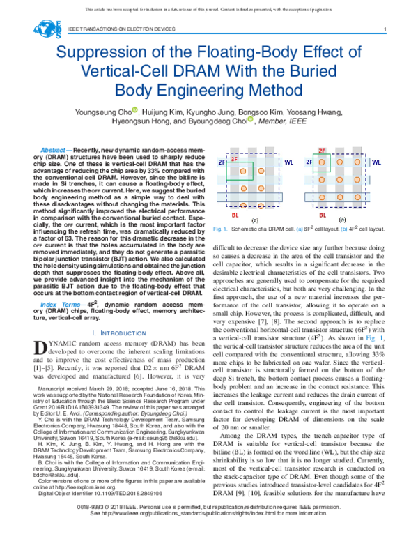 (PDF) Suppression of the Floating-Body Effect of Vertical-Cell DRAM ...