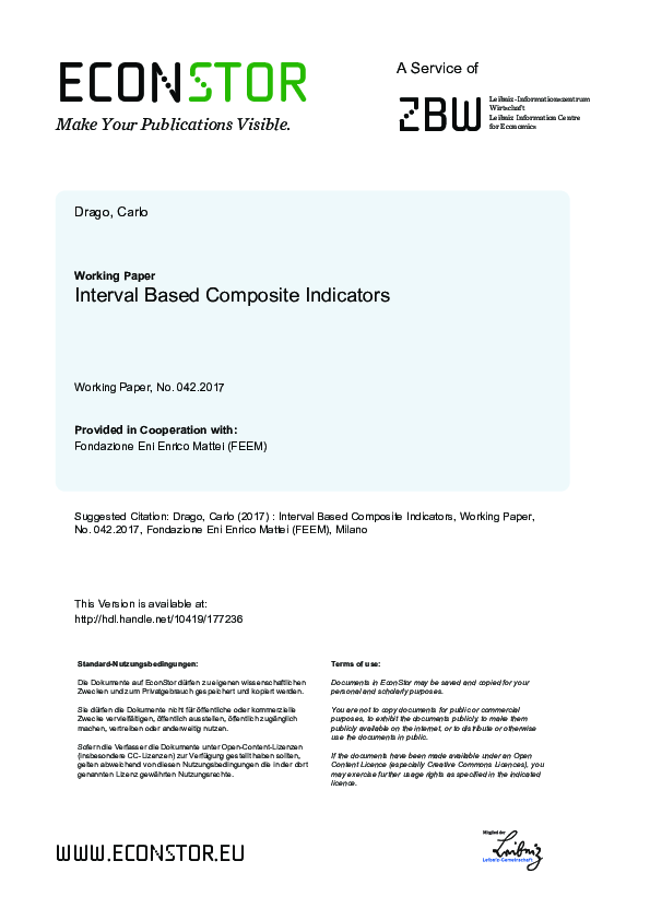(PDF) Interval Based Composite Indicators