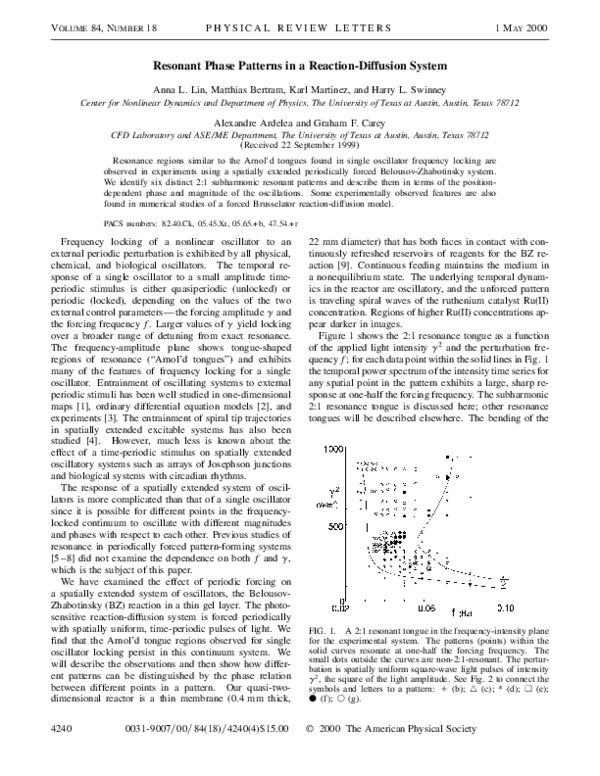 (PDF) Resonant Phase Patterns in a Reaction-Diffusion System