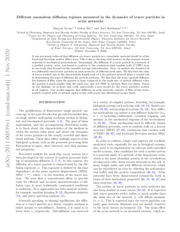(PDF) Different anomalous diffusion regimes measured in the dynamics of ...