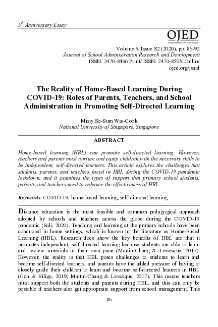 (PDF) The Reality of Home-Based Learning