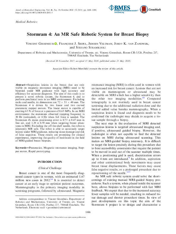 (PDF) Stormram 4: An MR Safe Robotic System for Breast Biopsy