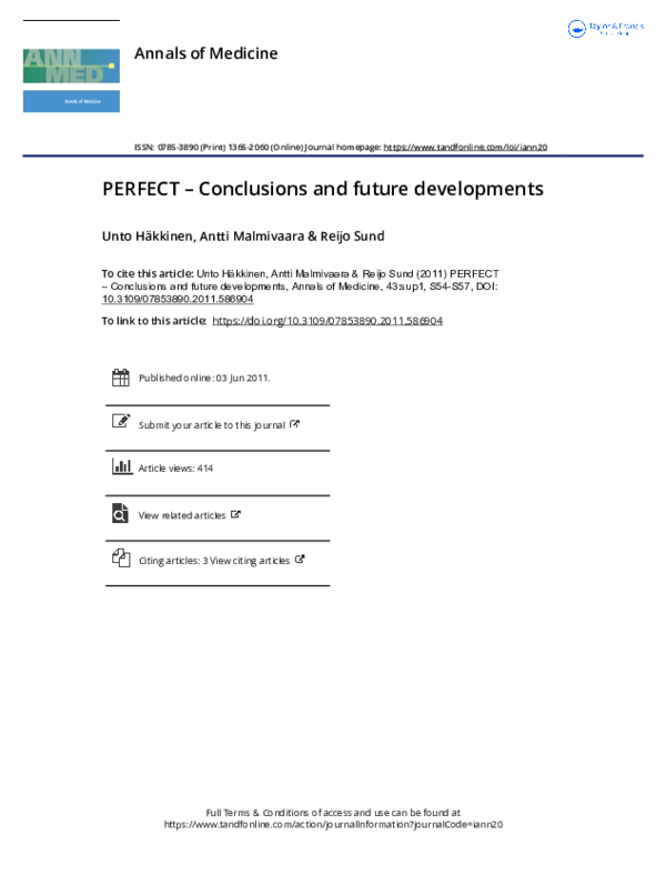 (PDF) PERFECT – Conclusions and future developments