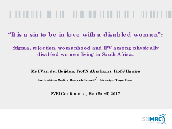 (PDF) It Is a Sin to Be in Love with a Disabled Woman': Stigma ...