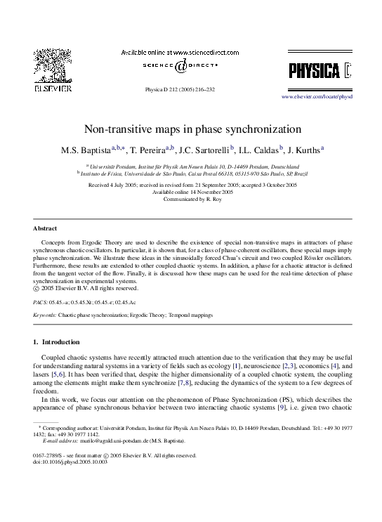 Pdf Non Transitive Maps In Phase Synchronization