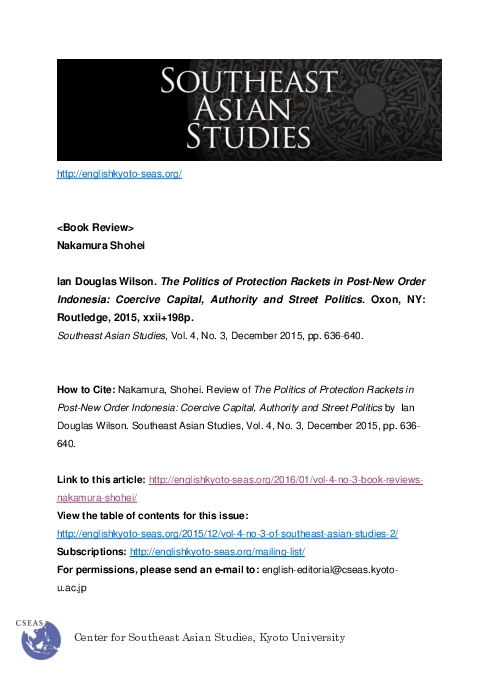 (PDF) The Politics of Protection Rackets in Post-New Order Indonesia