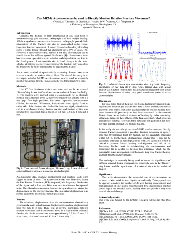 (PDF) MEMS Accelerometers for Fracture Monitoring (PDF) MEMS Accelerometers for Fracture Monitoring