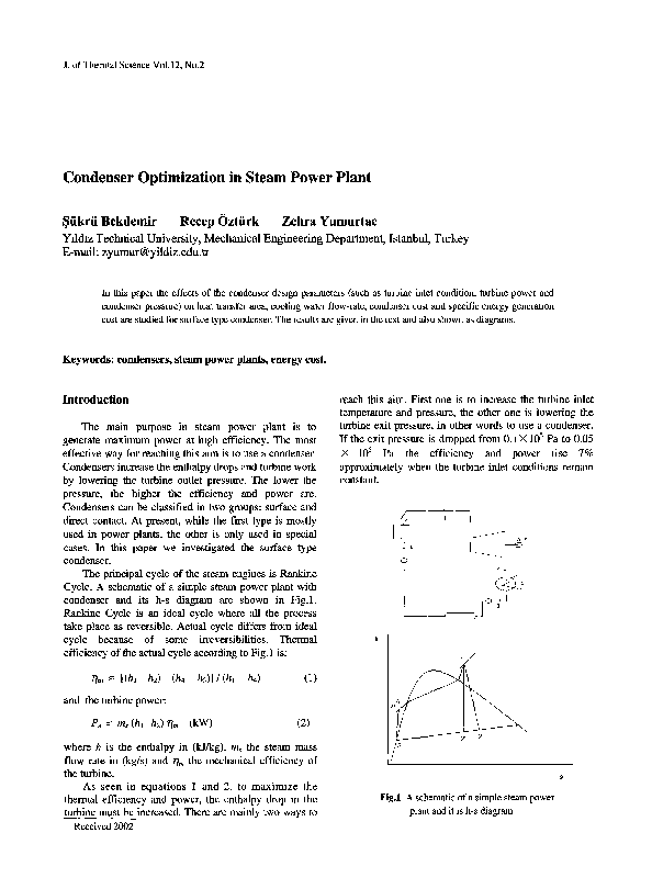 (PDF) Condenser optimization in steam power plant