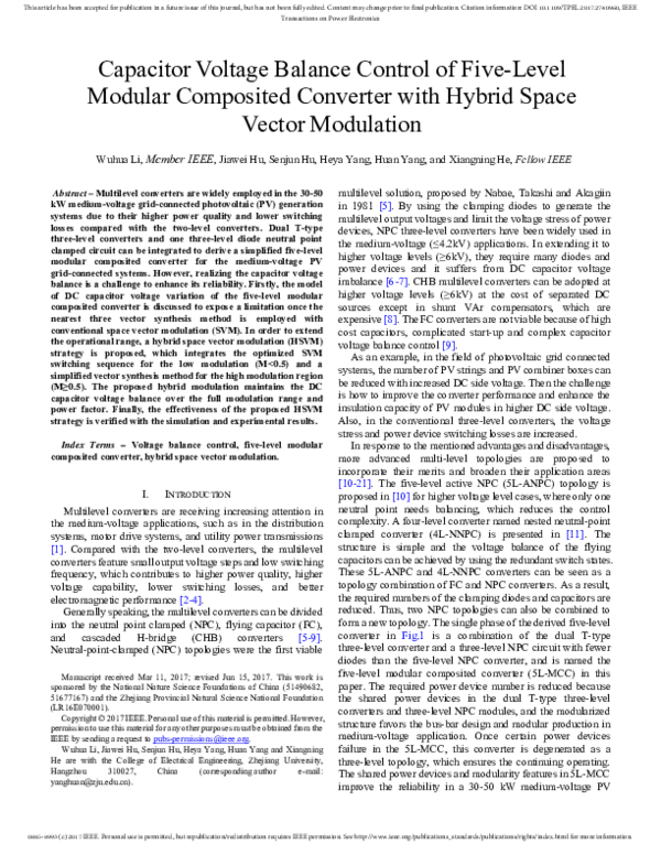 (PDF) Capacitor Voltage Balance Control of Five-Level Modular Composited Converter With Hybrid ...