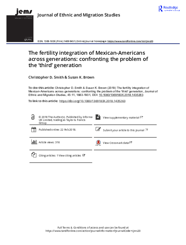 (PDF) The fertility integration of Mexican-Americans across generations ...