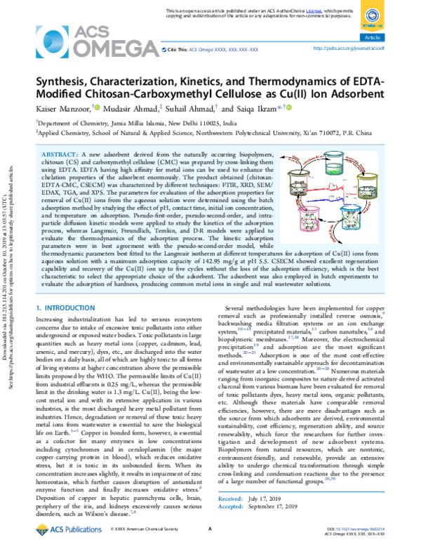 (PDF) Synthesis, Characterization, Kinetics, and Thermodynamics of EDTA ...