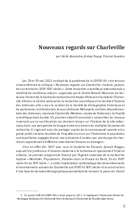 (PDF) Cécile Alexandre, Jérémy Dupuy, Vincent Gourdon (dir.), Nouveaux ...