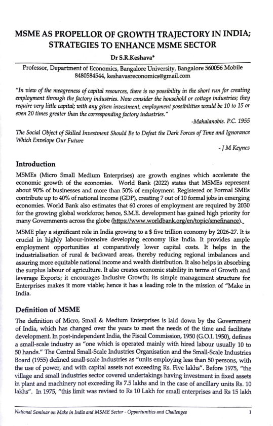 (PDF) MSME AS PROPELLOR OF GROWTH TRAJECTORY IN INDIA; STRATEGIES TO ENHANCE MSME SECTOR