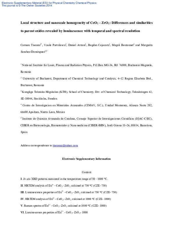 (PDF) Local structure and nanoscale homogeneity of CeO2–ZrO2 ...