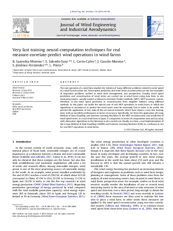 (PDF) Very fast training neural-computation techniques for real measure-correlate-predict wind ...
