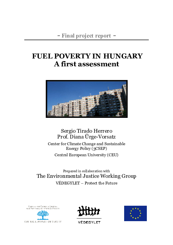 (PDF) Fuel poverty in Hungary: a first assessment