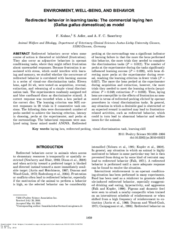 (PDF) Redirected behavior in learning tasks: The commercial laying hen ...