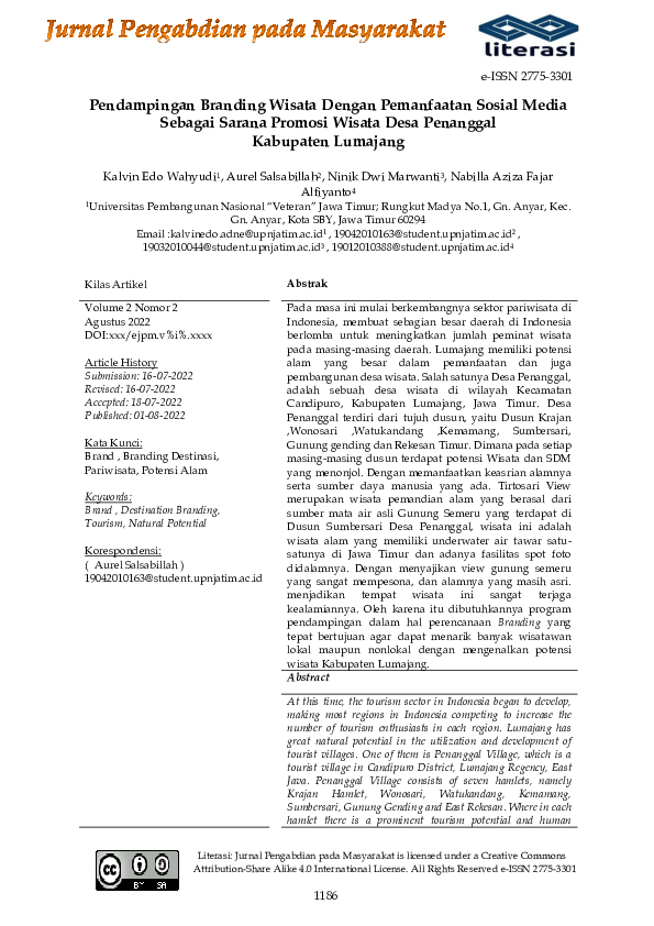 (PDF) Pendampingan Branding Wisata Dengan Pemanfaatan Sosial Media Sebagai Sarana Promosi Wisata ...