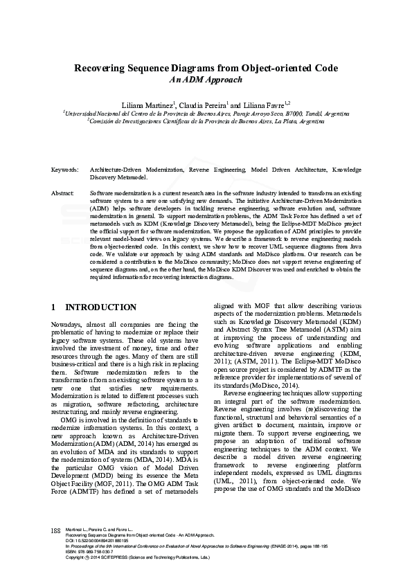 (PDF) Recovering UML Sequence Diagrams from Code