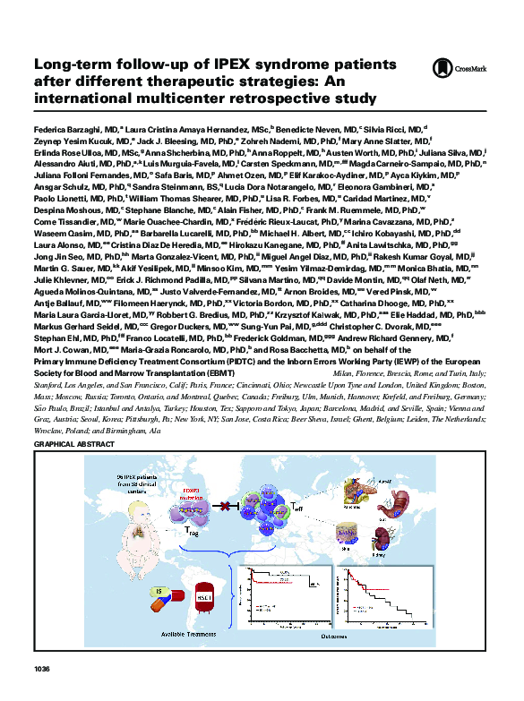 (PDF) Long-term follow up of IPEX syndrome patients after different therapeutic strategies: an ...