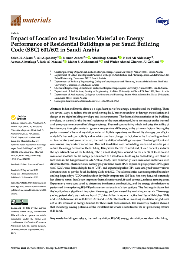 (PDF) Impact of Location and Insulation Material on Energy Performance ...