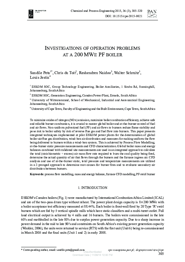 (PDF) Optimizing 200 MWe PF Boiler Performance