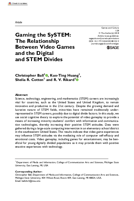 (PDF) Gaming the SySTEM: The Relationship Between Video Games and the ...