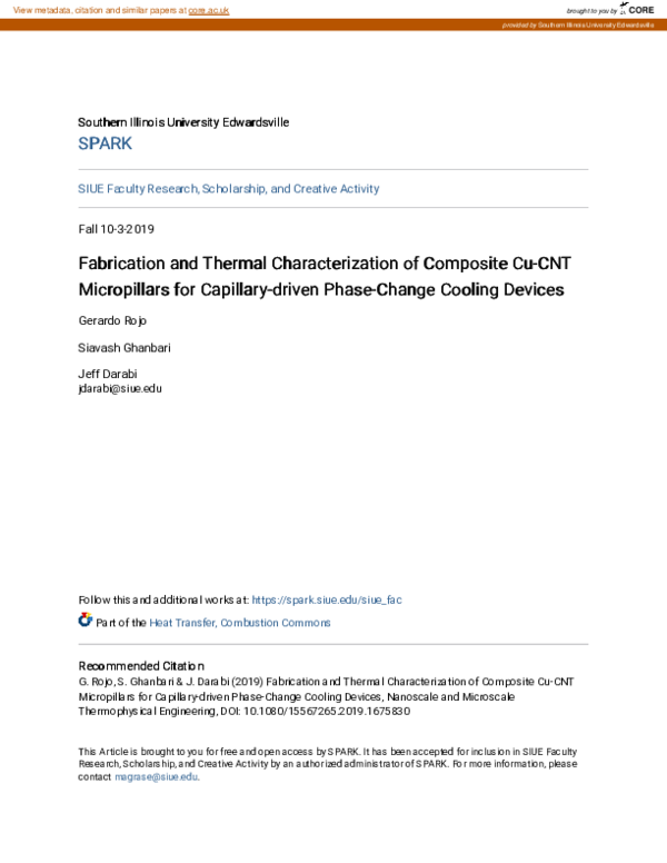 (PDF) Fabrication and Thermal Characterization of Composite Cu-CNT ...