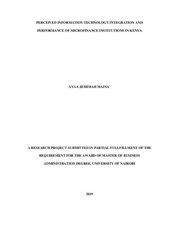(PDF) Perceived Information Technology Integration and Performance of ...