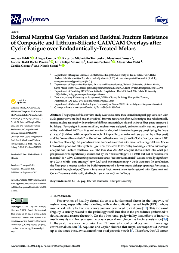 (PDF) External Marginal Gap Variation and Residual Fracture Resistance ...
