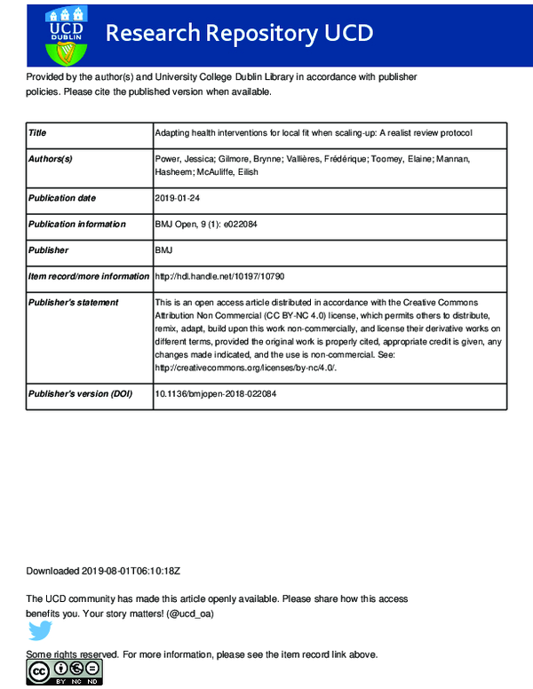 (PDF) Adapting health interventions for local fit when scaling-up: a ...