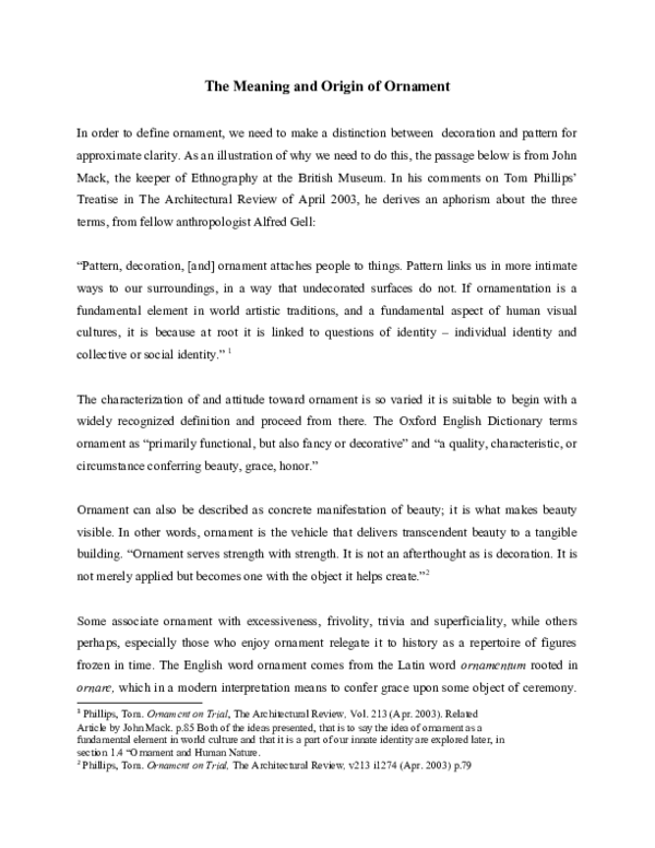 (DOC) The Meaning and Origin of Ornament