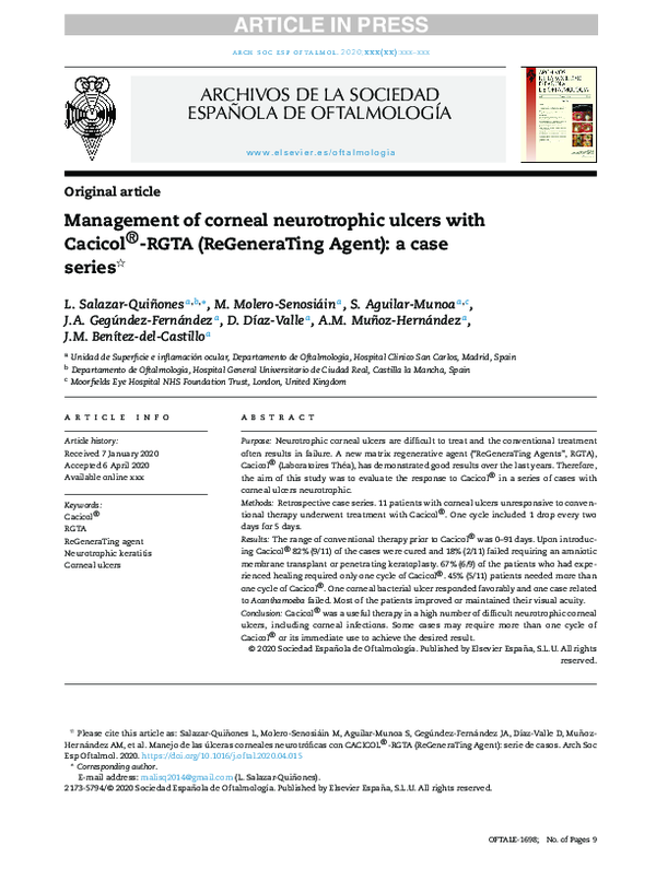 (PDF) Management of corneal neurotrophic ulcers with Cacicol®-RGTA ...